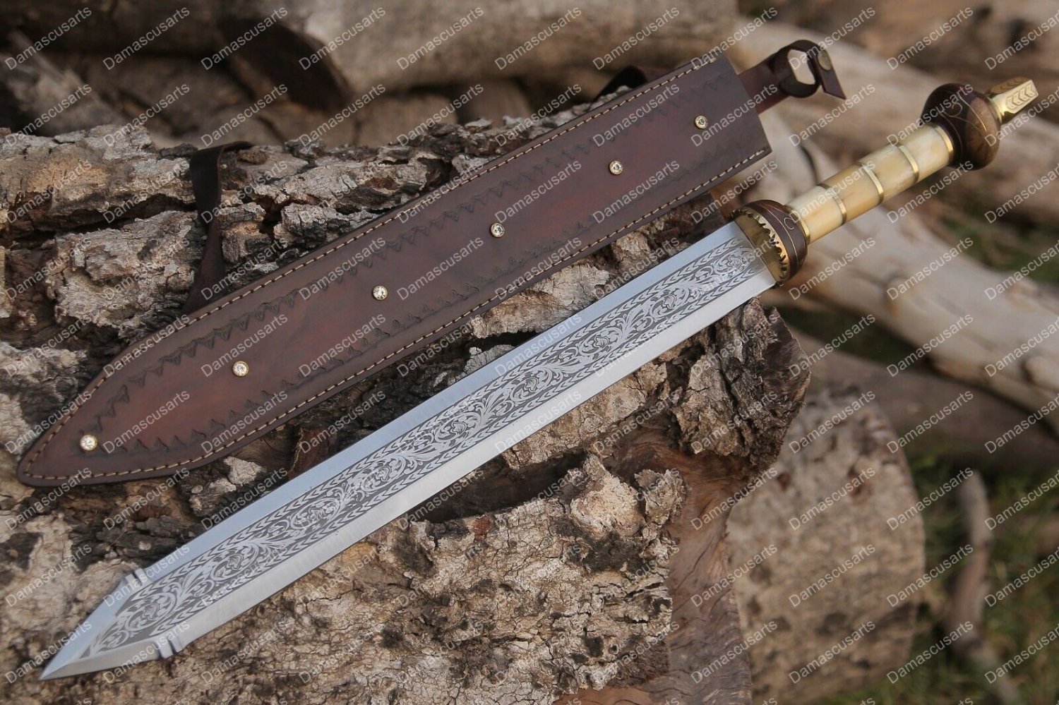 Stainless Steel Handforged sword, longsword, Roman sword, sword with sheath