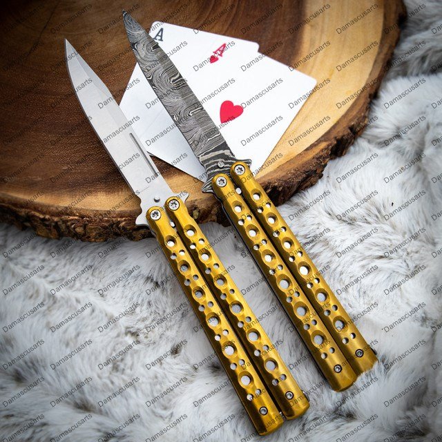Custom Original Handmade Heavy-Duty Folding Butterfly Folding Knives ...