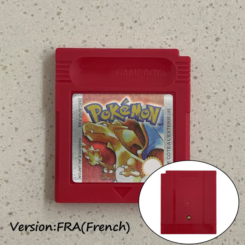 Pokemon Red FRA Version Game Cartridge GBC Video Game Console Card High ...