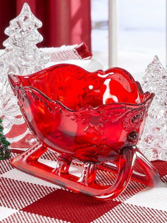 Mosser Ruby Red Glass Sleigh