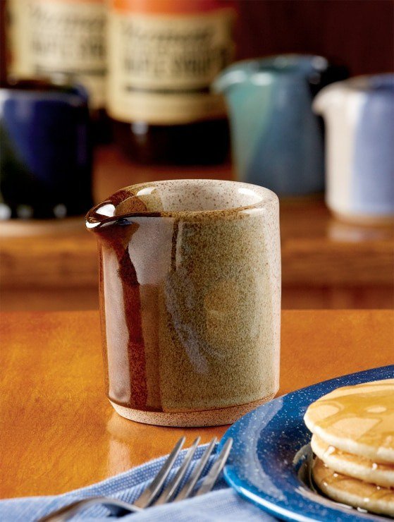 Single-Serving Pottery Mini-Pitcher, Blue/Black