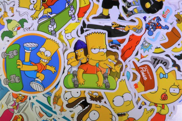 66Pcs The Simpsons Vinyl Stickers For Truck/Skateboard/Luggage/Laptop Decal