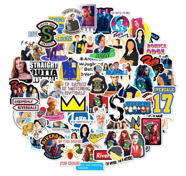 66 Pcs Riverdale Themed Decal Stickers Waterproof Vinyl Scrapbook ...