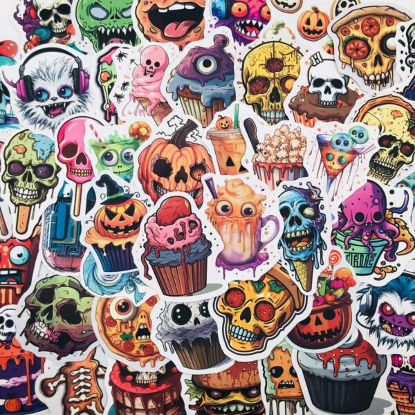 50 Horror Food Stickers Scary Dessert Vinyl Decals Phone Laptop Creepy ...
