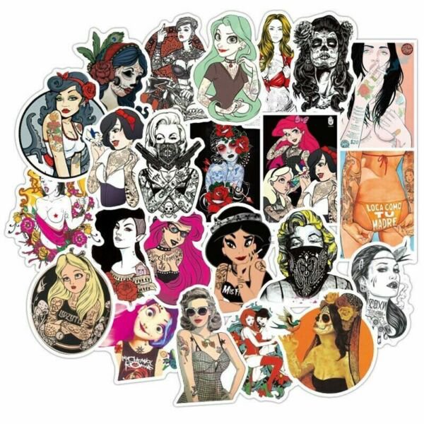 50Pcs Vinyl Decals Graffiti Stickers Bomb Laptop Luggage Skateboard ...