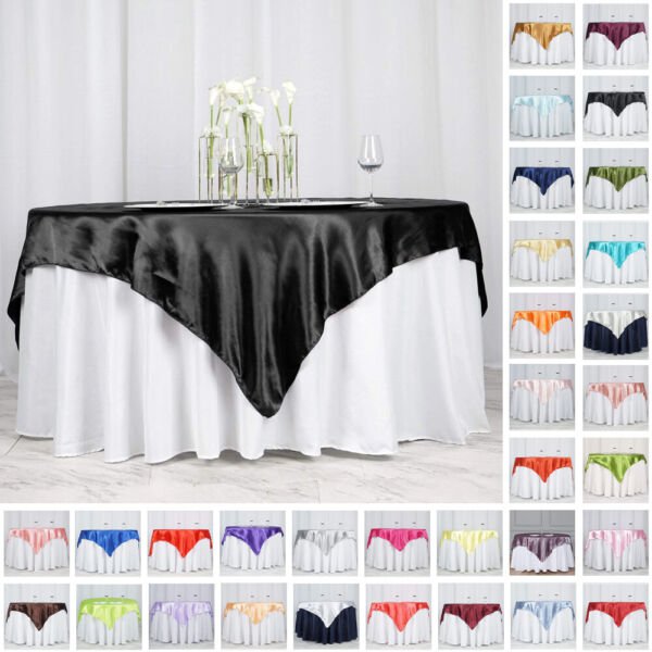 30 Satin Square 72X72" Table Overlays Wedding Party Catering Whole Linens