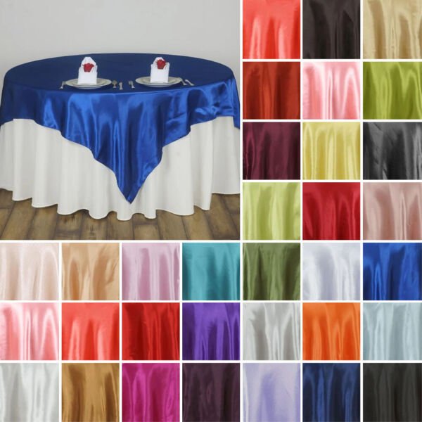 5 Satin Square 90X90" Table Overlays Wedding Party Toppers Decorations