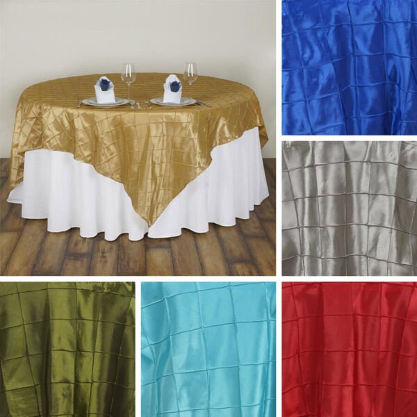 6 X Pintuck 85X85" Square Table Overlays Wedding Party Catering Toppers ...
