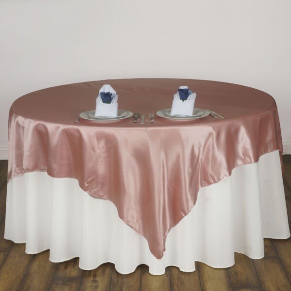 Mauve 60X60" Satin Square Table Overlay Wedding Party Catering Supplies
