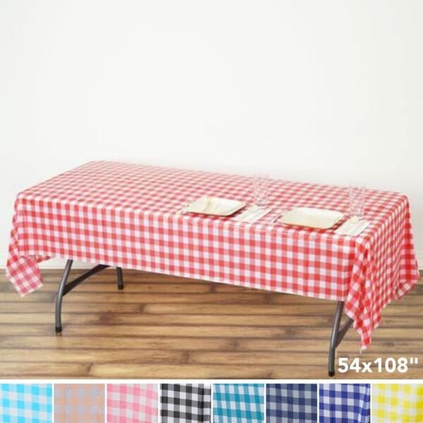 15 Rectangle 54X108" Buffalo Plaid Table Covers Checkered Tablecloths Party