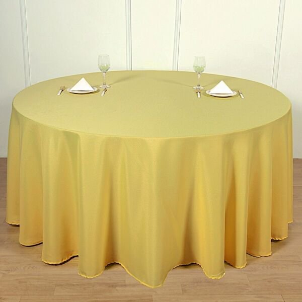 5 Pack Yellow 120 Inch Round Tablecloths Wedding Decorations Party ...
