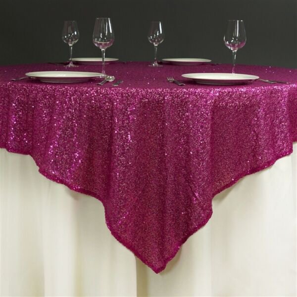 Fuchsia Sequin 72X72" Table Overlay Sparkly Wedding Party Catering ...