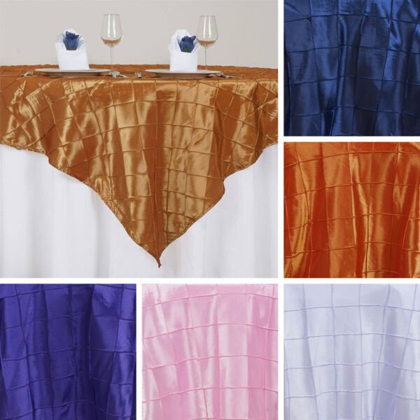 10 Pintuck 72X72" Square Table Overlays Toppers Wedding Party Linens On
