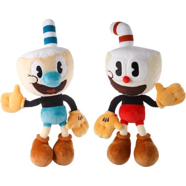 The Cuphead Show Cuphead & Mugman 2Pk Plush 15" Doll Animated Series ...