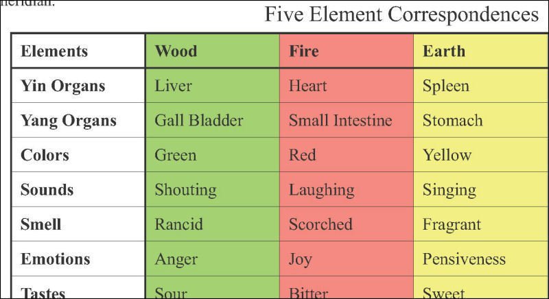 The Five Element Theory of Acupuncture Poster Wall Chart 18" X 24"