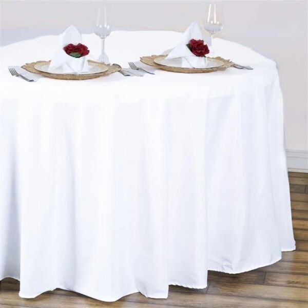Riegel Permalux Satin Border Restaurant Quality Tablecloth White 64 ...