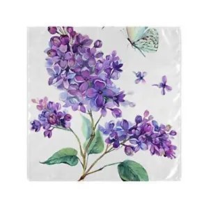 New Auskid Watercolor Purple Lilac Cloth Napkins Set Of 6 Washable ...