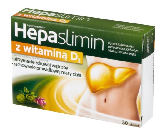 HepaSlimin Vitamin D3 30x tablets Liver Support Weight Control Proper ...