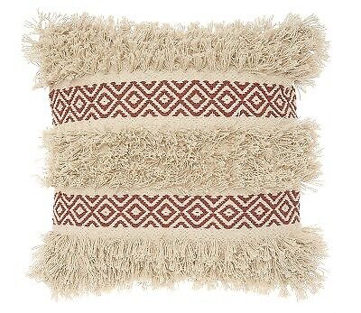 Life Styles Diamond Stripe Texture Throw Pillow Red 18"X18" Home Decor