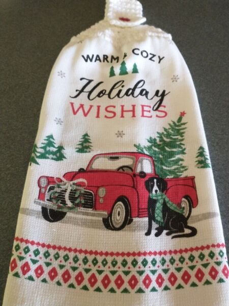 Warm And Cozy Kitchen Dish Towel With A Crochet Top Gifts