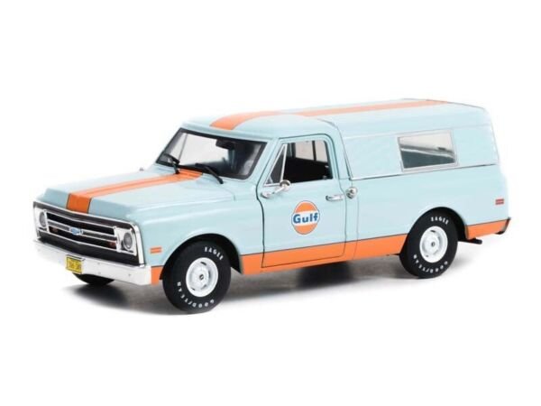 1968 Chevrolet C10 With Camper Shell Gulf Oil 1:24 Model 85062 Diecast Gift