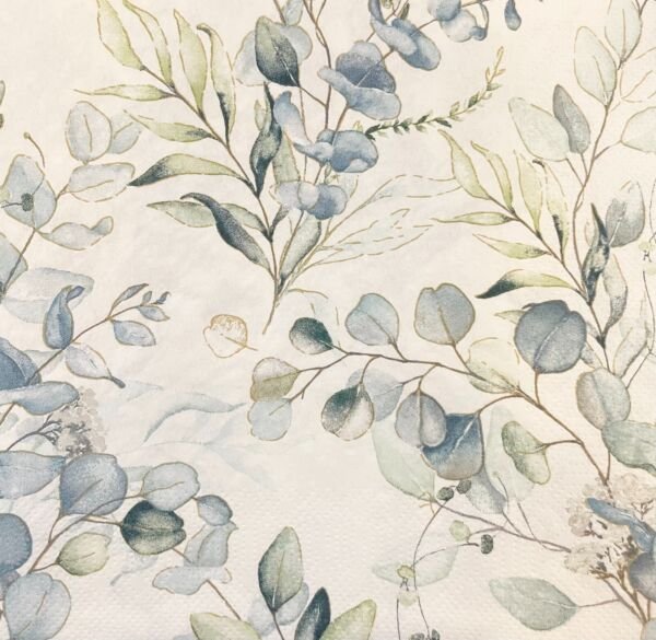 Two Individual Luncheon Decoupage Paper Napkins Floral Green Flowers ...