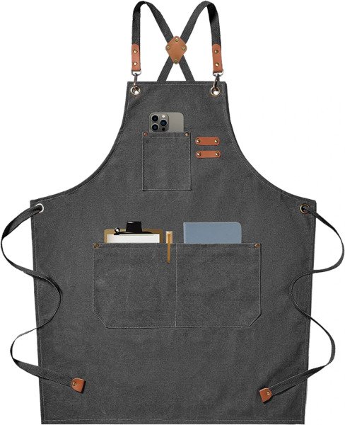 Chef Aprons For Men Women With Large Pockets Cotton Canvas Cross Back Heavy Dut Party Supplies Decor