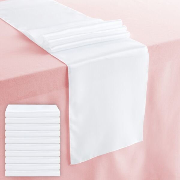 10 Pack White Wedding Banquet Table Runners Tablecloth Runner Home ...