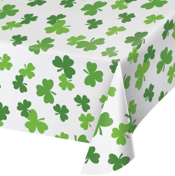 St. Patrick'S Day Clovers Plastic Tablecloth 54" X 102" Party Supplies ...
