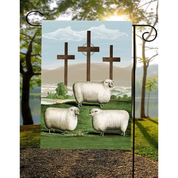 Flags Galore Sheep With 3 Crosses New Garden Flag w