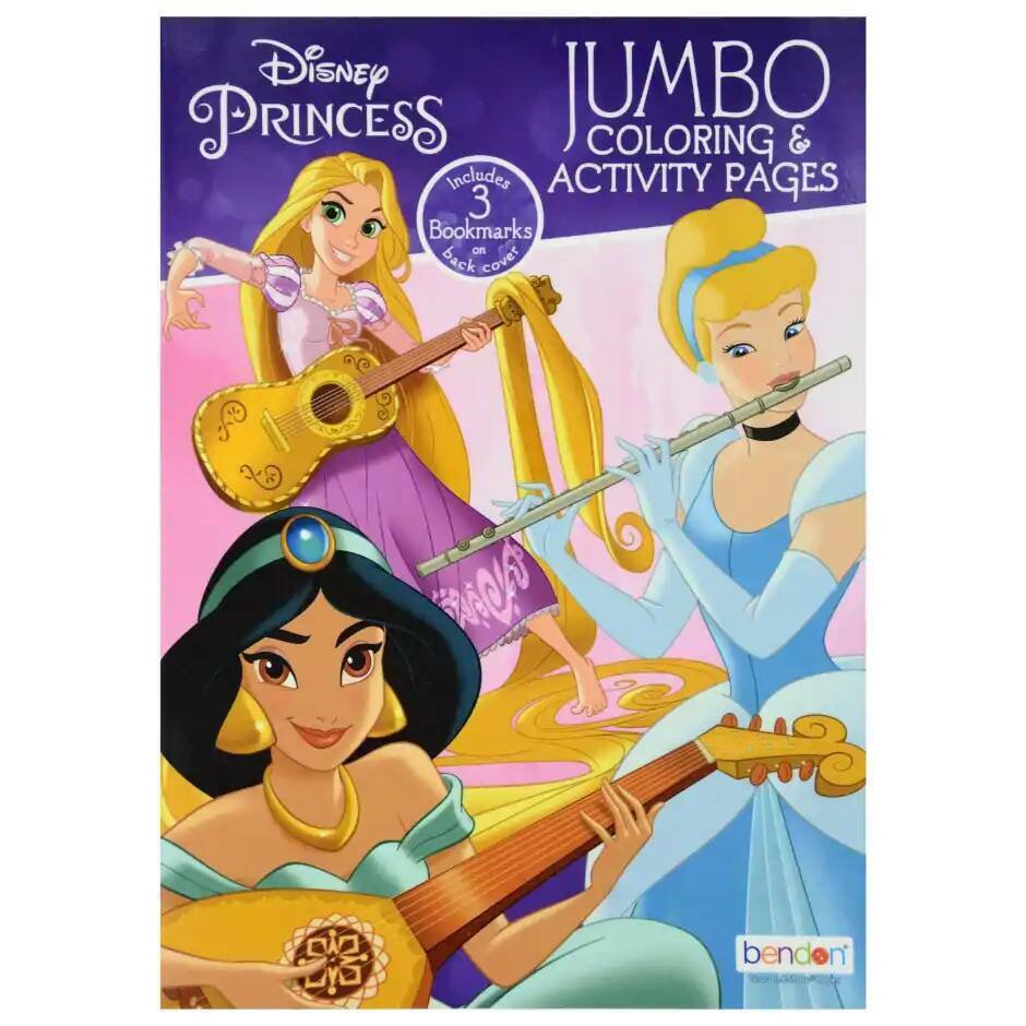 Bendon Disney Princess Jumbo Coloring and Activity Pages Purple w