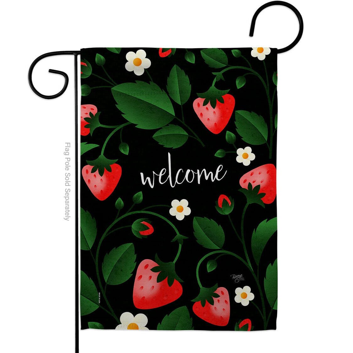 Two Group Flag Flag Welcome Strawberries Fruit Stareberries Garden House w
