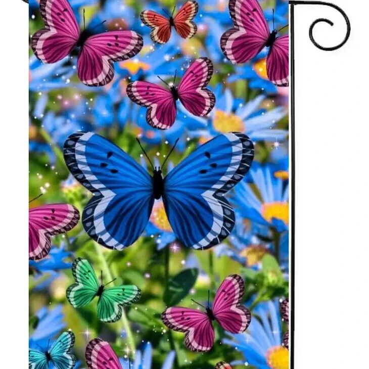 Flags Galore Beautiful Colorful Butterflies Garden Flag w