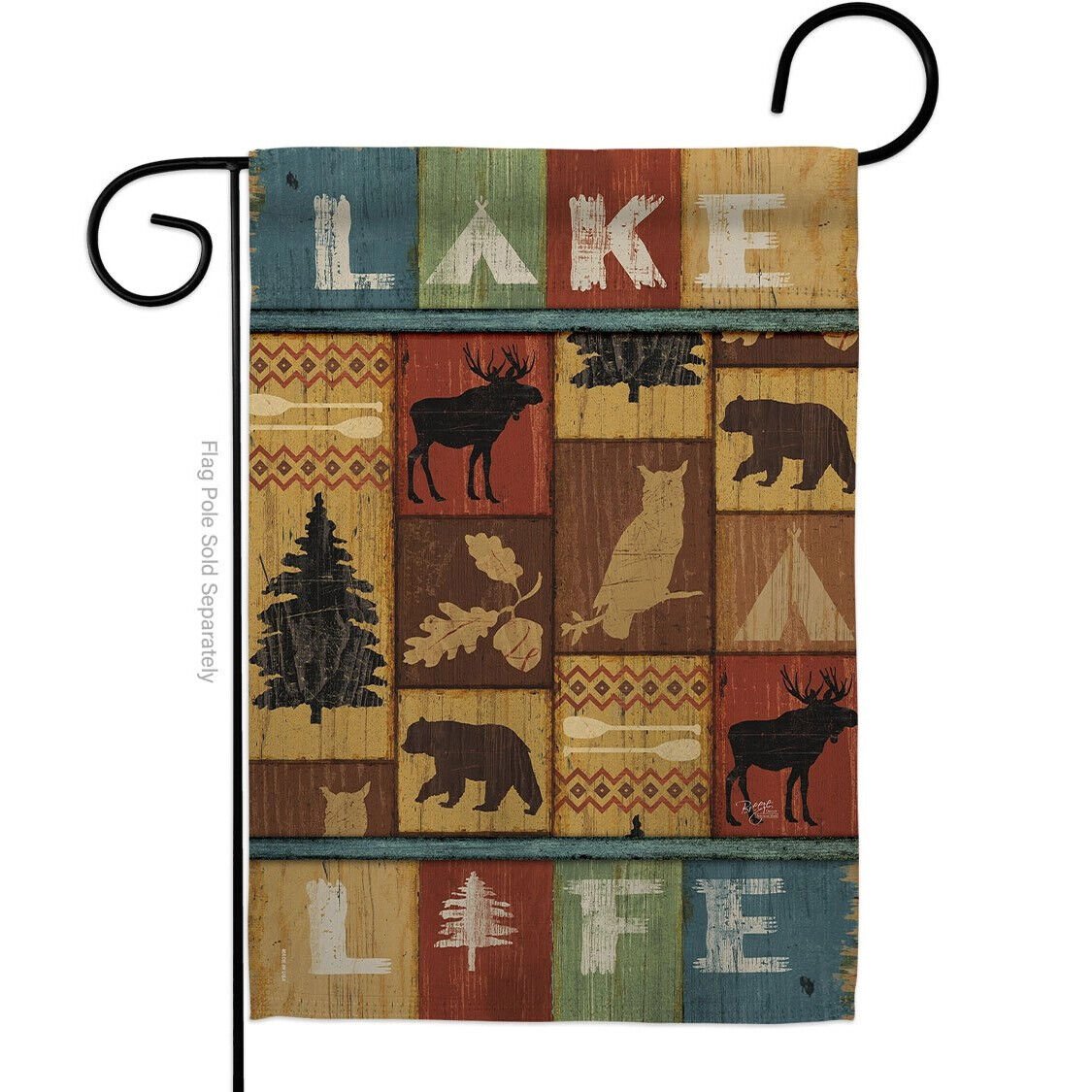 Two Group Flag Lake Life Outdoor Lodge Wildlife Decor Flag w