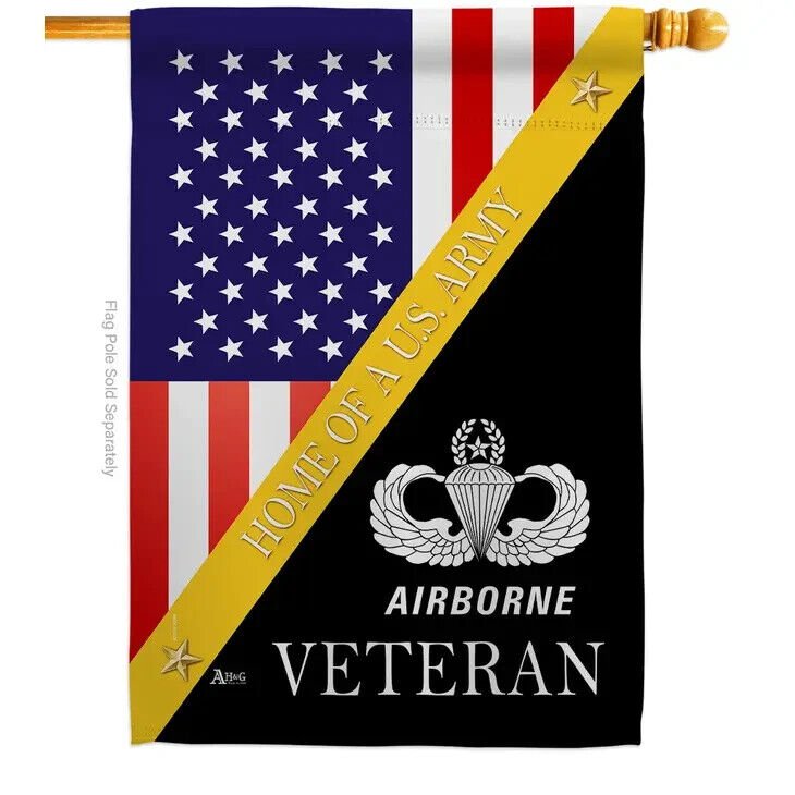 Two Group Flags Home of Airborne Armed Forces Military Army Veteran ...