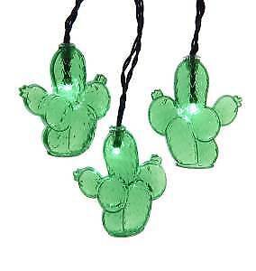 10-Light Green Cactus LED Light Set UL5014 w