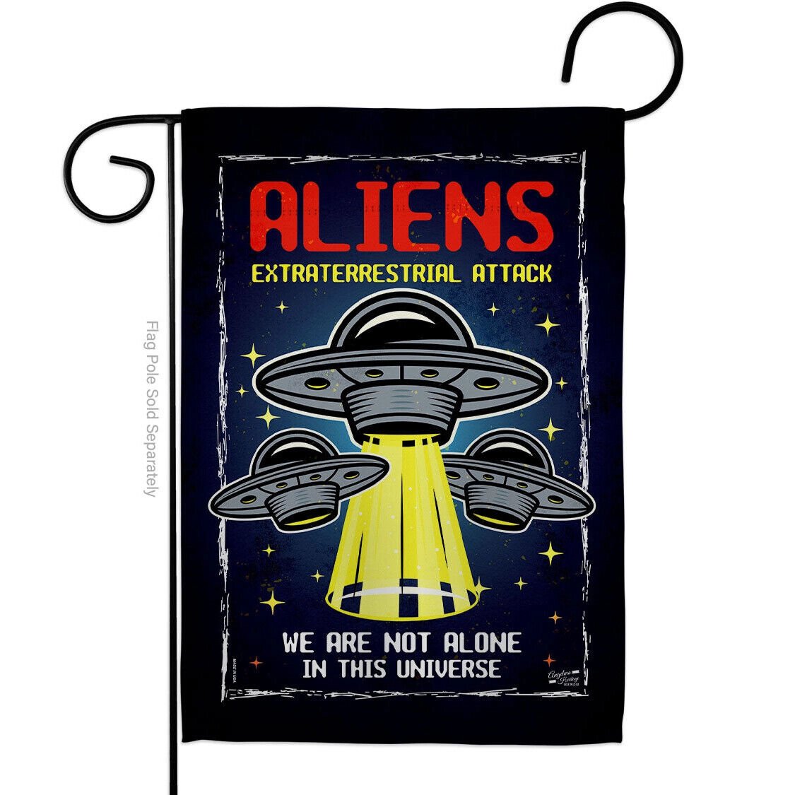 Two Group Flag Flag Aliens Attack Space Creature Garden House 2-Sided ...