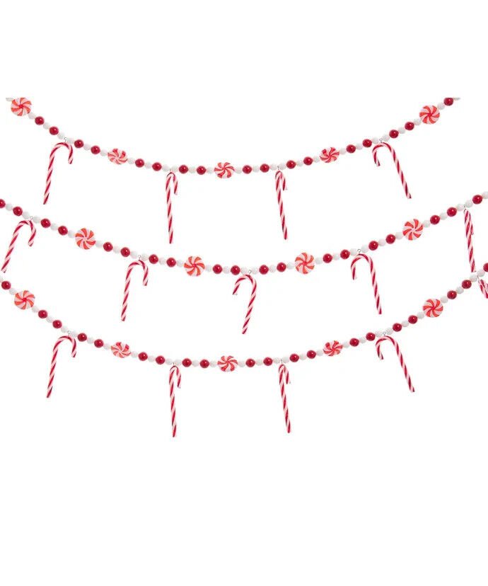 Peppermint Candy Cane Garland D4407 w