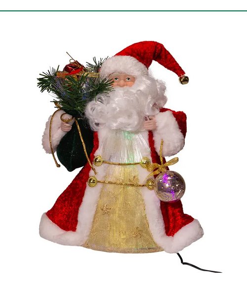 9" Fiber-Optic Santa Treetop AD2002 w