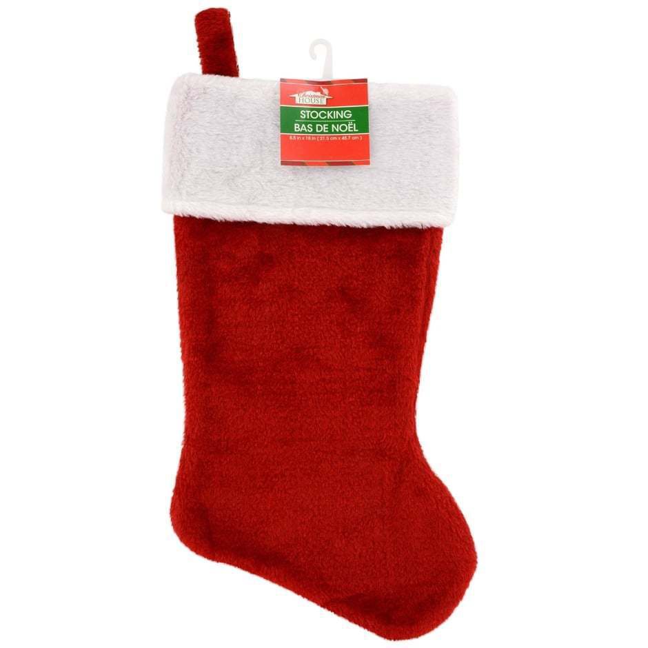 Christmas House Plush Red Stockings, 18 in. w