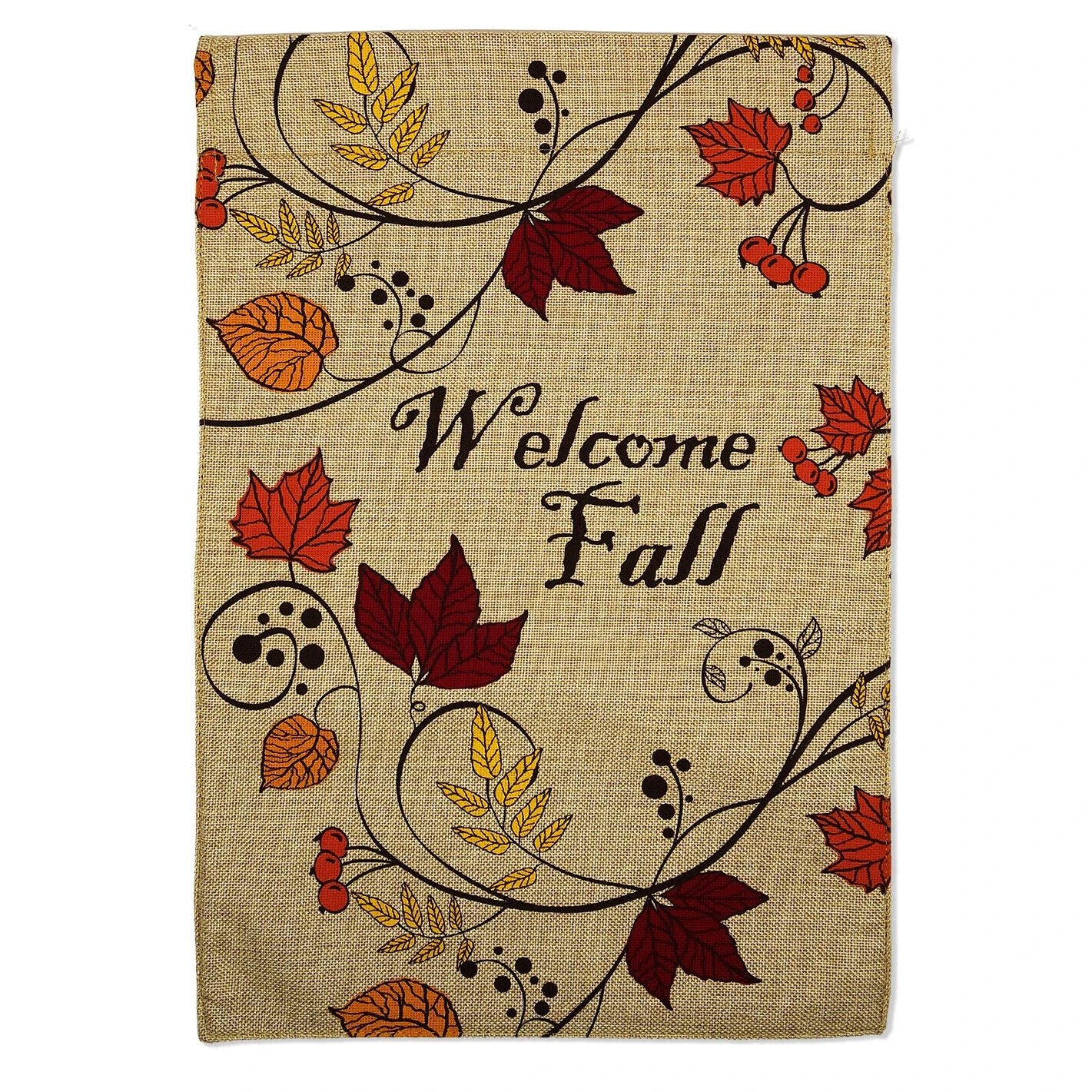 Two Group Flag Flag Classic Welcome Fall Burlap Harvest Autumn Garden w