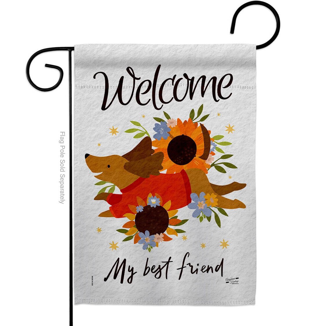 Two Group Flag Flag Welcome Best Friend Dog Sweet Home Garden House w