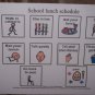 School Lunch Schedule board autism pecs pre k