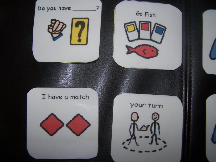 Go fish game adapted for autism pecs speech delay