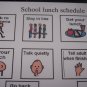 School Lunch Schedule board autism pecs pre k