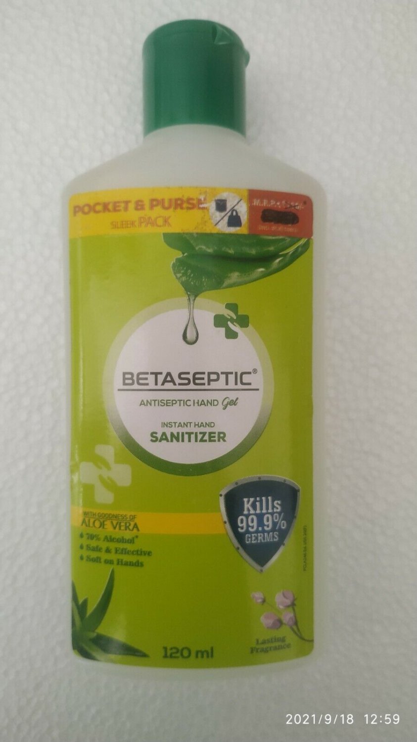 3x Betaseptic Antiseptic Gel Instant Sanitizer with Aloe vera 120 ML ...