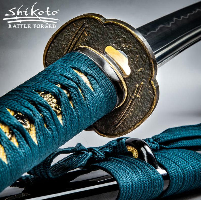 SHIKOTO HAMMER-FORGED LONGQUAN MASTER TEAL KATANA