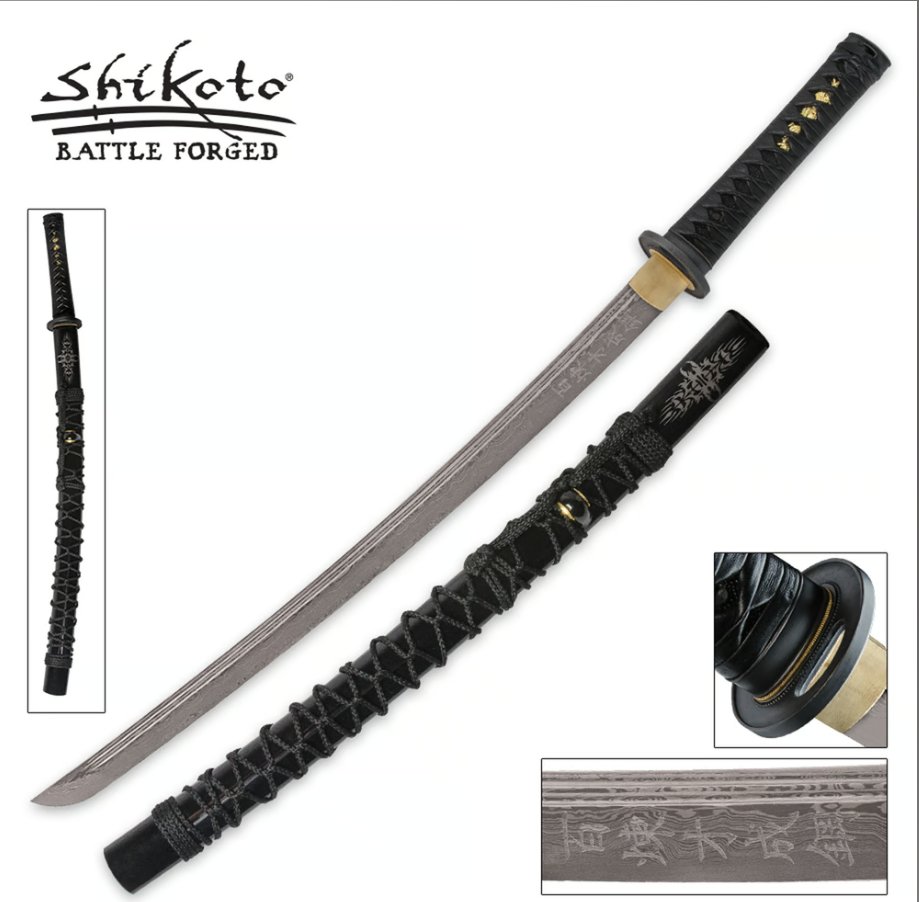SHIKOTO DAMASCUS EMBASSY WAKIZASHI SWORD