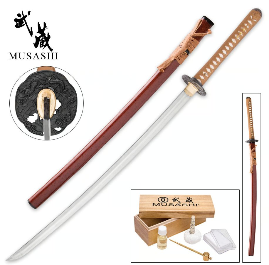 MUSASHI HIDDEN DRAGON SAMURAI SWORD - HAND-FORGED