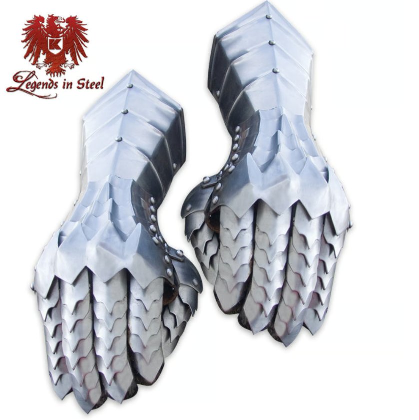 LEGENDS IN STEEL RIVETED STEEL GAUNTLETS HAND AMOR
